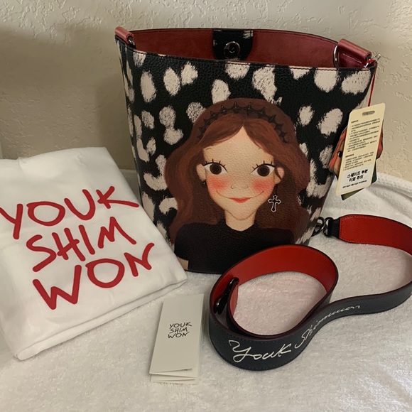 YOUK SHIM WON | Bags | Youk Shim Won Leather Bucket Gallery Bag Nwt ...